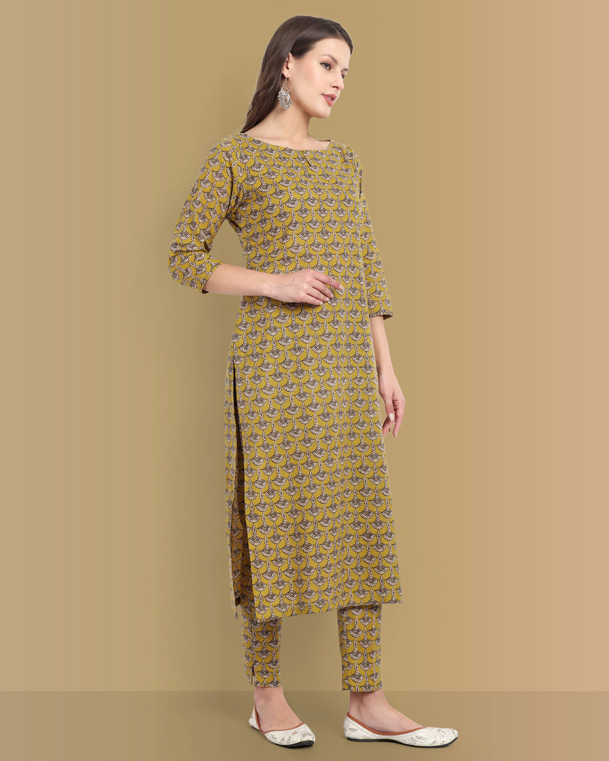 Ajrak Print Boat Neck Kurta - Ajrakh Print Kurtis For Women – Mera Rang