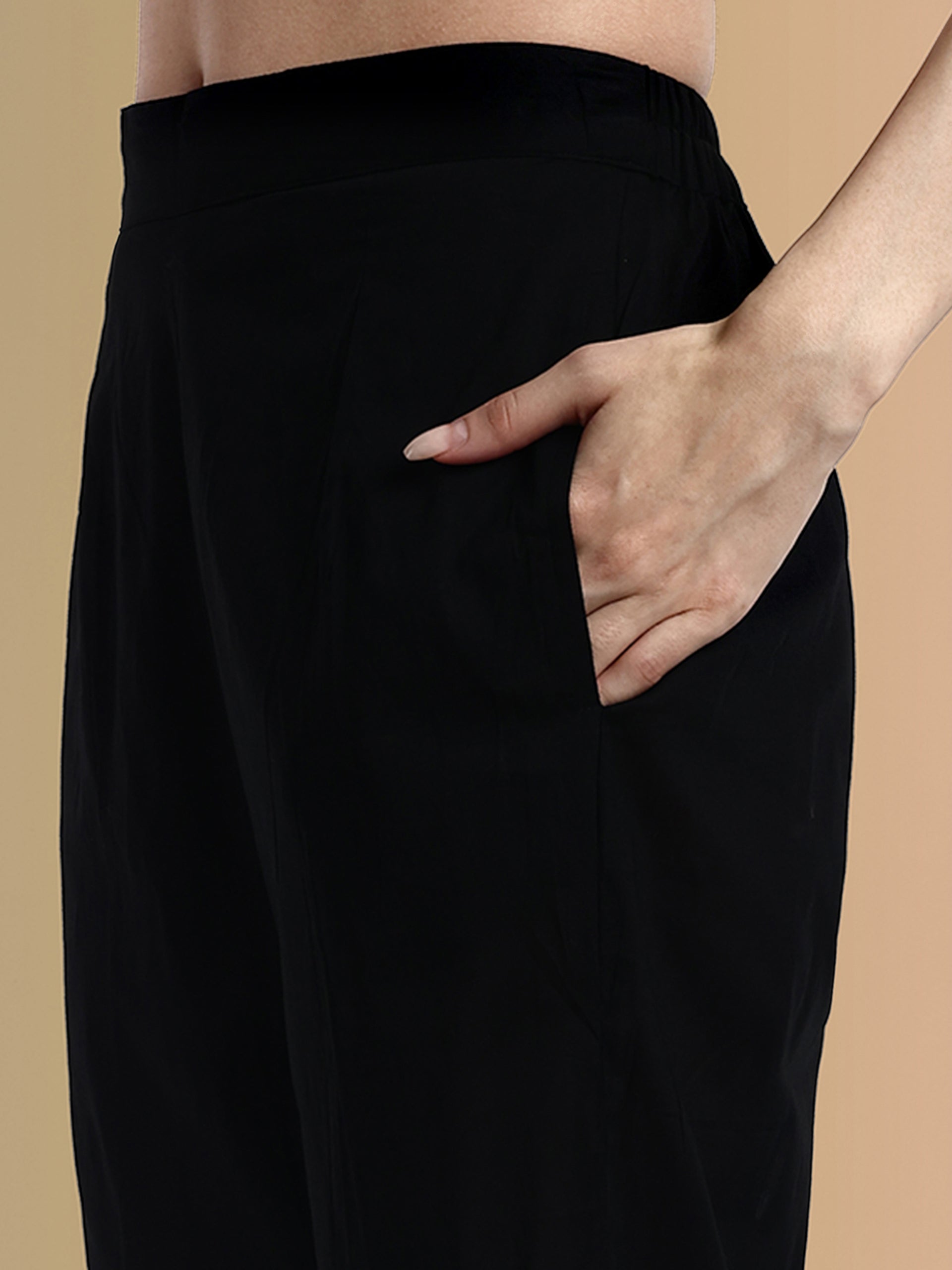Black Cotton Chanderi Graduated Angrakha Style - Set of 3 – Mera Rang