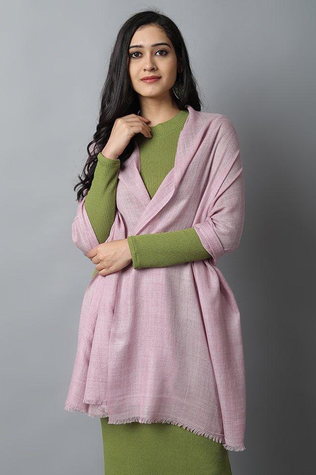 Ladies Onion Pink Cashmere-Pashmina Stole, Pure Wool, Handwoven | Rang ...