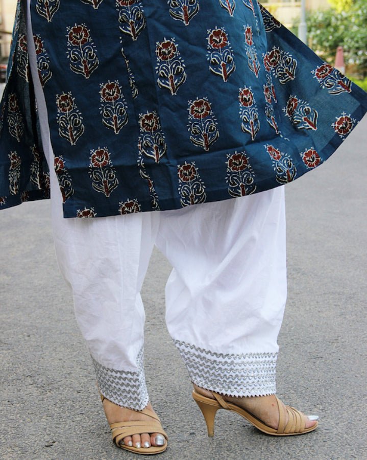 Women's Silver Lahori Poncha Shalwar Pants for Kurtas, Kurtis | Rang ...