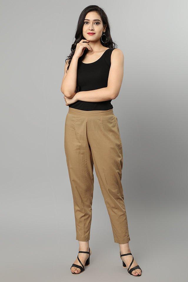 Ladies Camel Straight Drainpipe Pants Kurti, Long Kurtas, Tops | Rang ...
