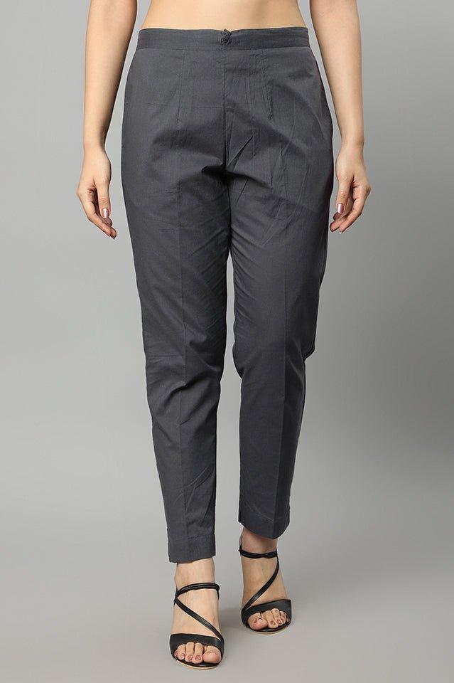 Ladies Western Charcoal Straight Drainpipe Pants for Kurtas | Rang ...