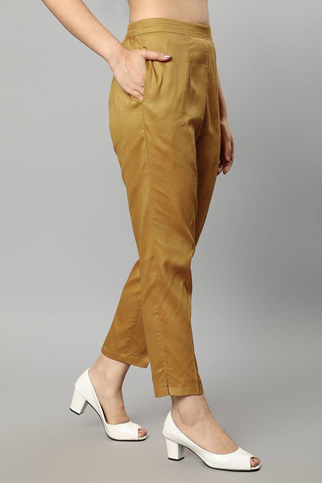 Ladies Gilded Drainpipe Pants Straight Fit For Kurta Indo-Western ...