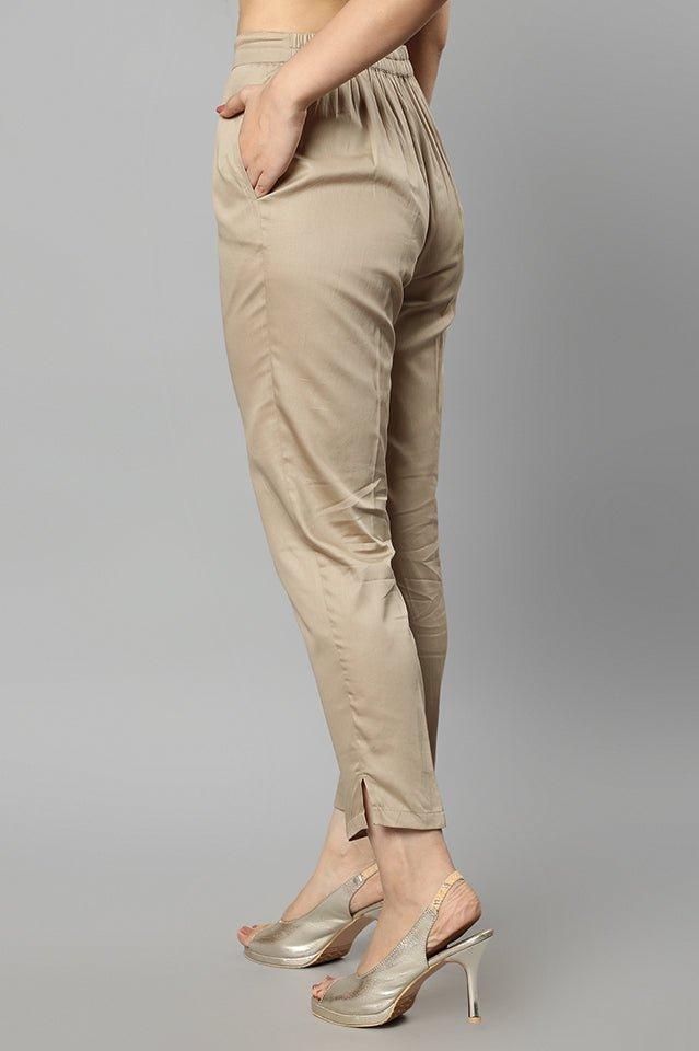 Straight Fit Skin-tone Drainpipe Pants for Kurtas, Tops, Kurtis | Rang ...